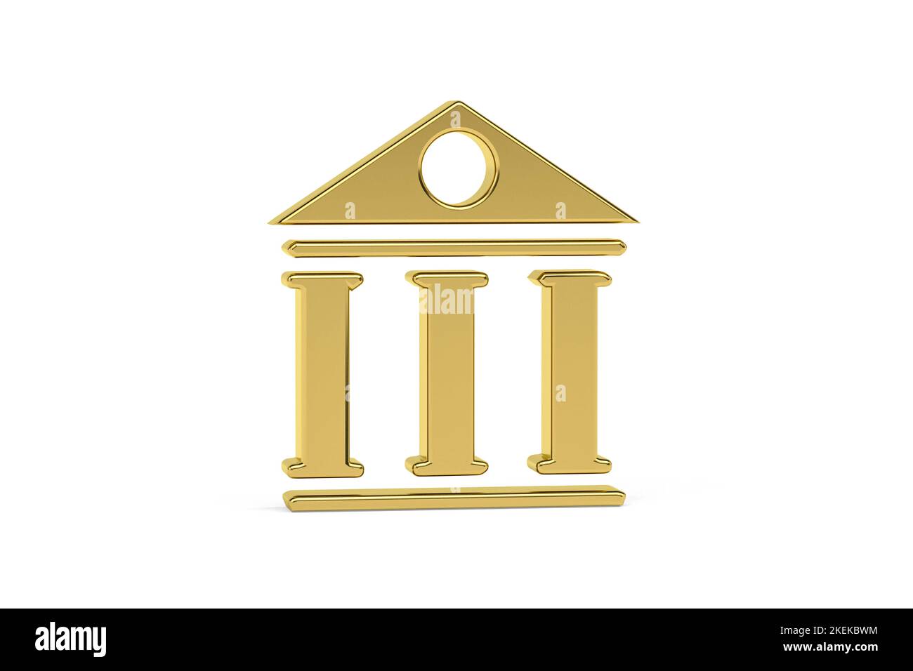 Golden 3d monument icon isolated on white background - 3d render Stock Photo - Alamy