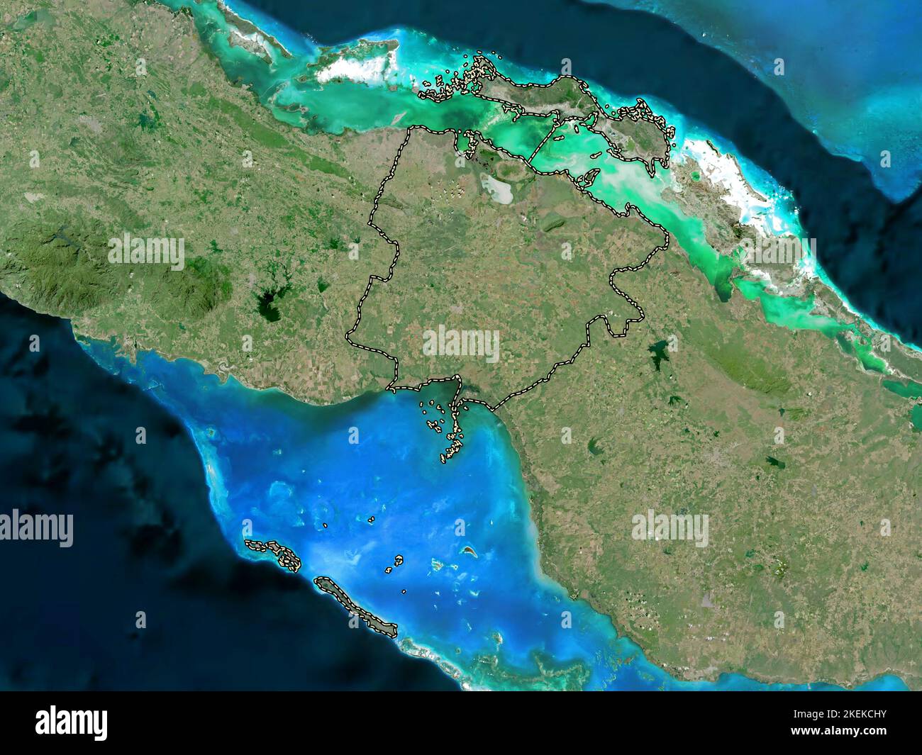 Ciego de Avila, province of Cuba. High resolution satellite map Stock ...