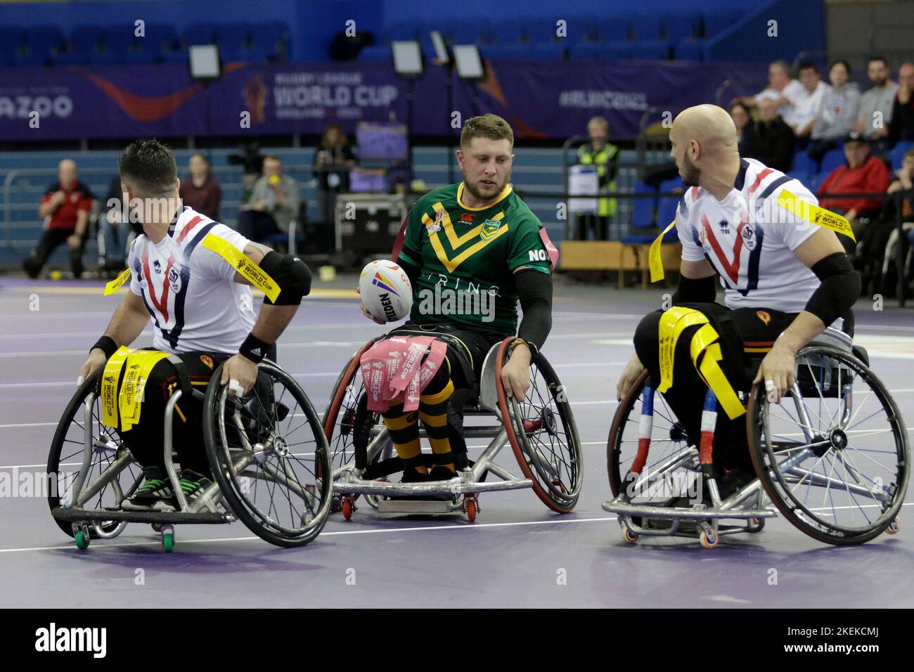 Australia's Liam Luff with the ball during the Wheelchair Rugby League ...