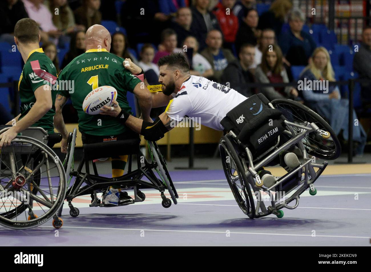 France's Nicolas Clausells with the ball during the Wheelchair Rugby ...