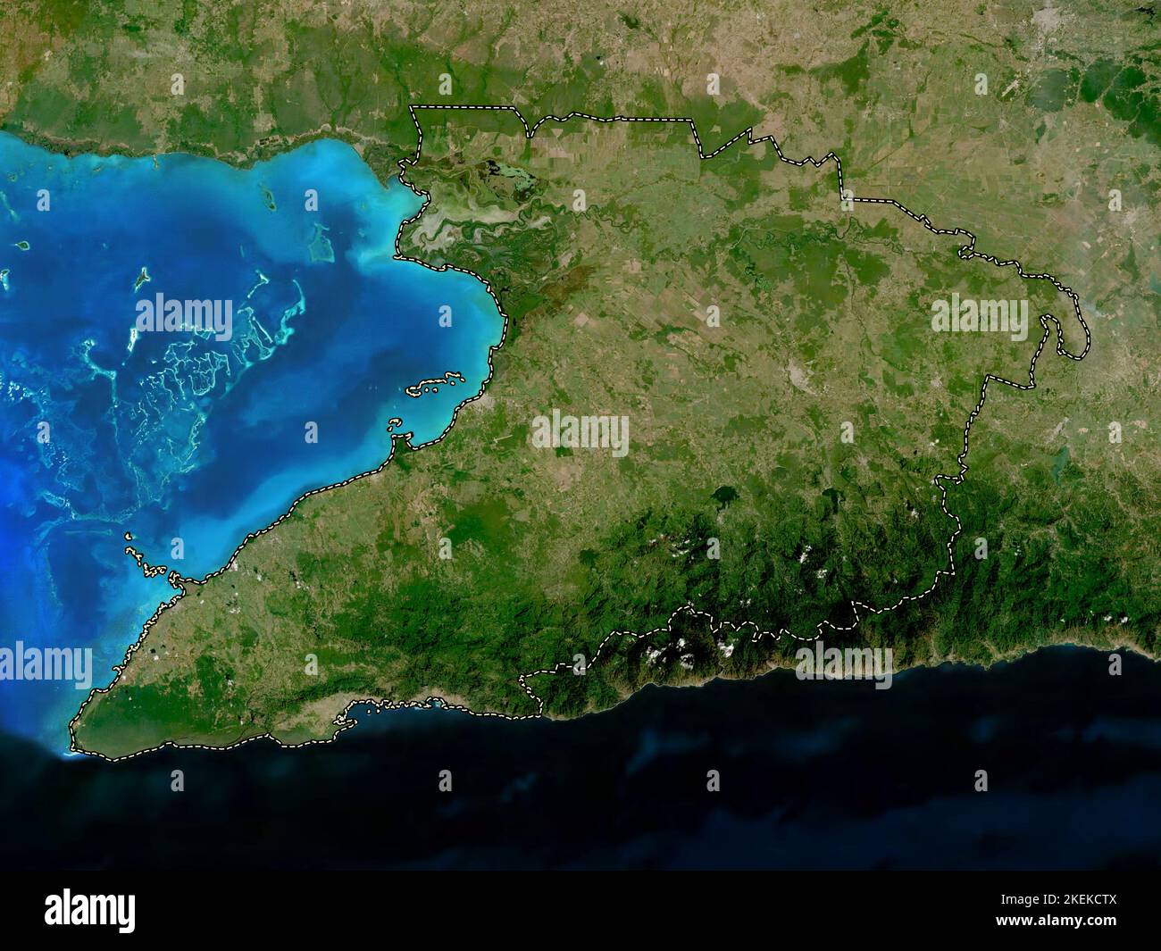 Granma, province of Cuba. Low resolution satellite map Stock Photo - Alamy