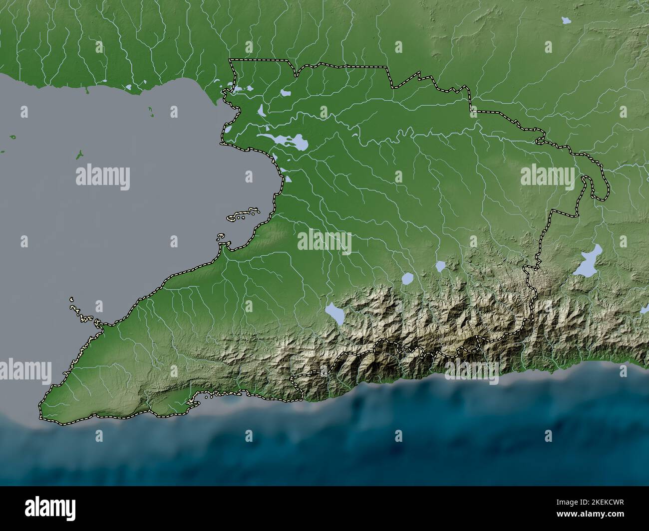 Granma, province of Cuba. Elevation map colored in wiki style with ...