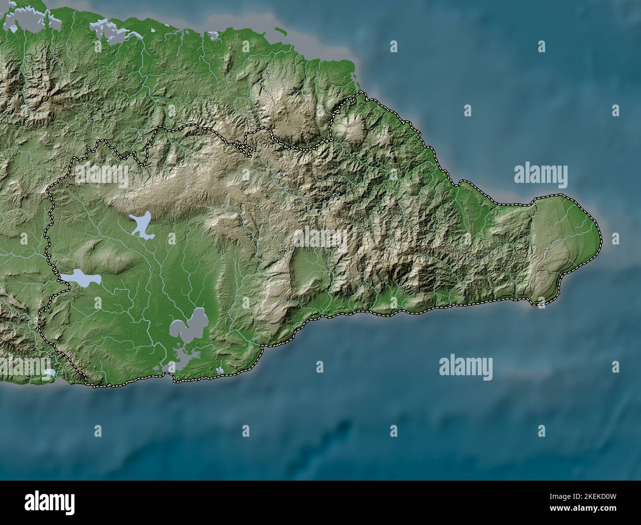 Guantanamo, province of Cuba. Elevation map colored in wiki style with ...