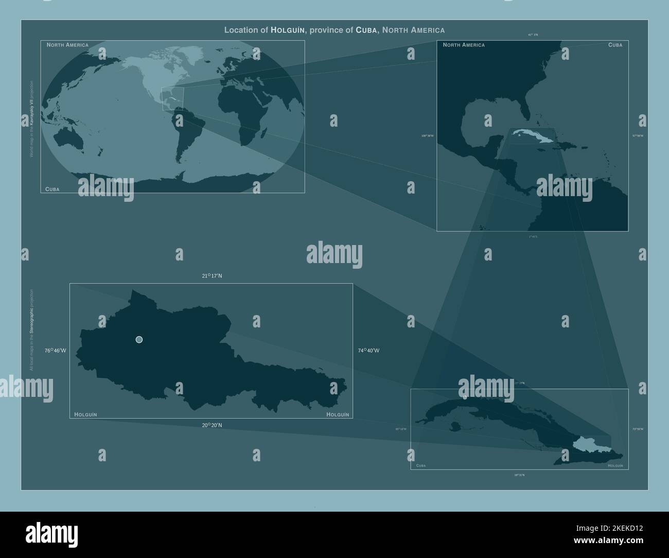 Holguin, province of Cuba. Diagram showing the location of the region ...