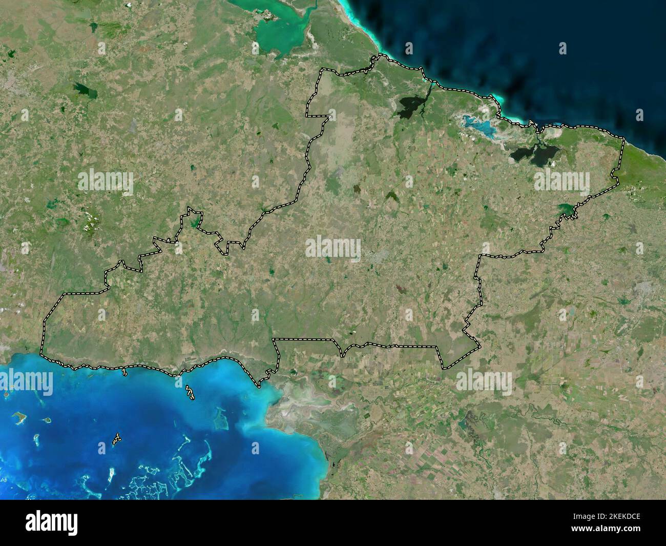 Las Tunas, province of Cuba. High resolution satellite map Stock Photo ...