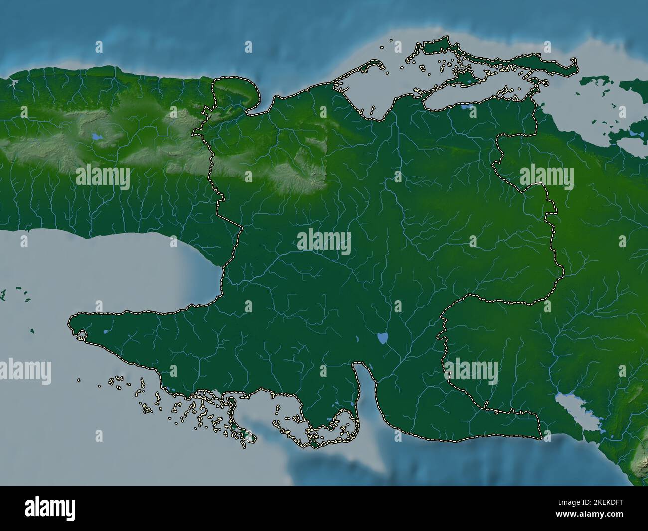 Matanzas, province of Cuba. Colored elevation map with lakes and rivers ...