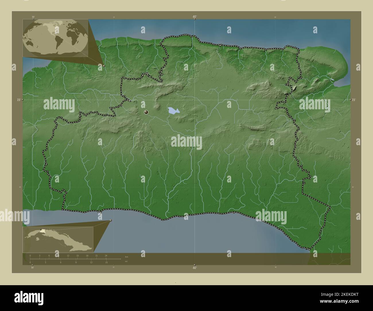 Mayabeque, province of Cuba. Elevation map colored in wiki style with ...