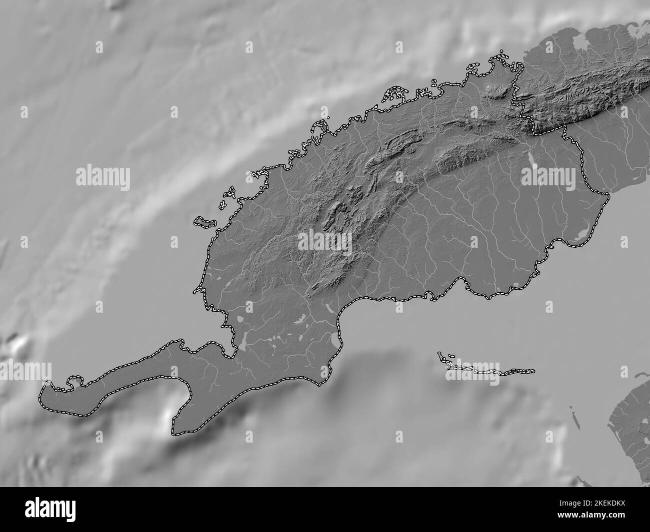 Pinar del Rio, province of Cuba. Bilevel elevation map with lakes and ...