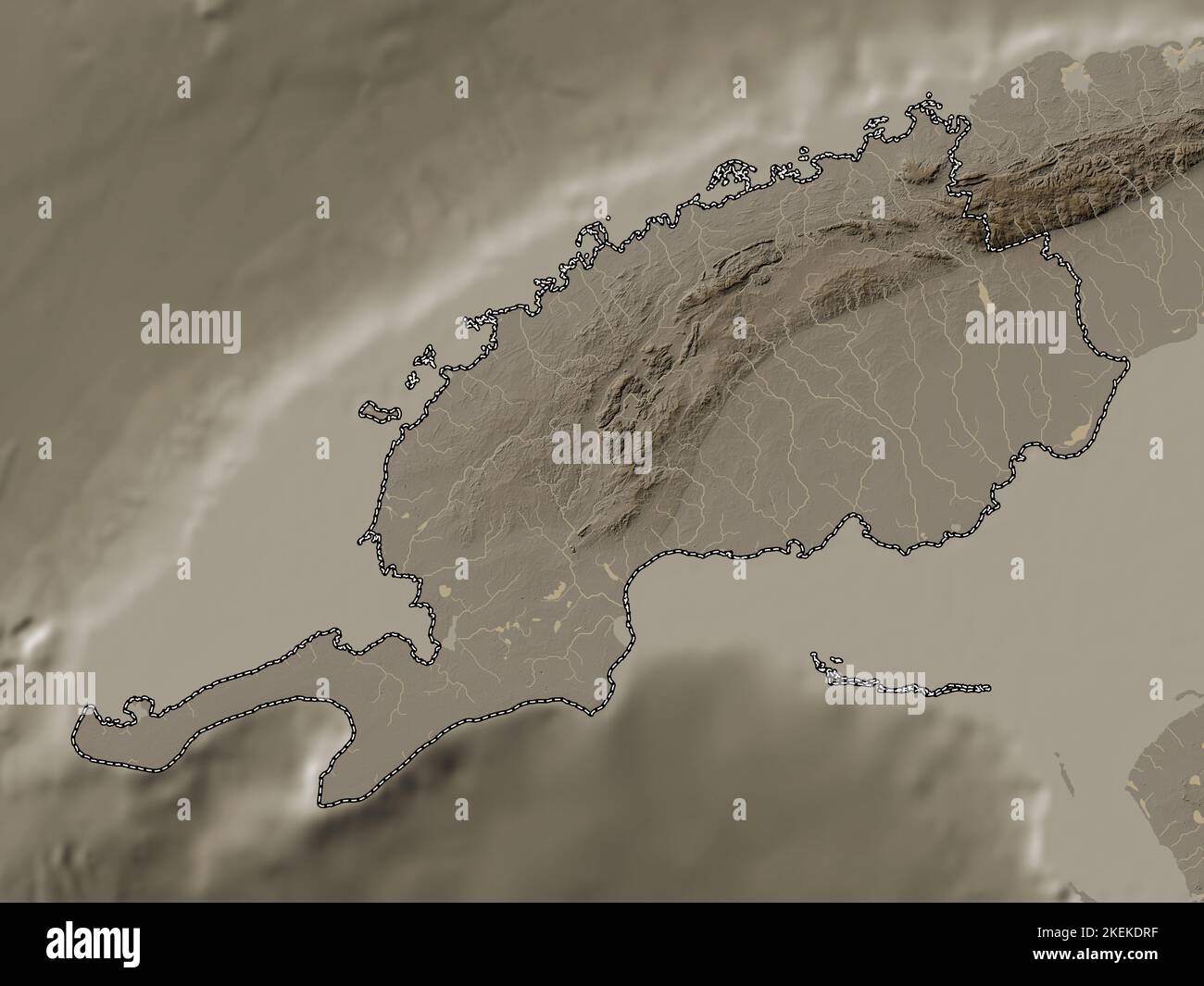Pinar del Rio, province of Cuba. Elevation map colored in sepia tones ...
