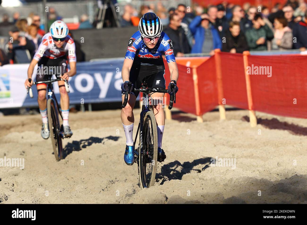 Dutch Puck Pieterse pictured in action at the women elite race at the ...