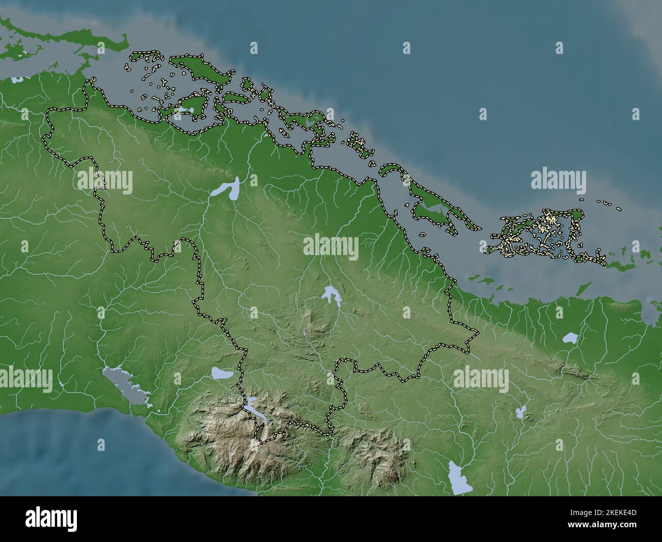 Villa Clara, province of Cuba. Elevation map colored in wiki style with ...