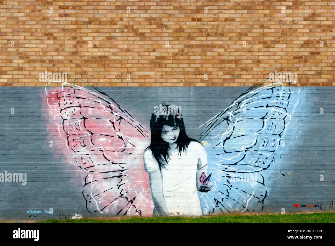 rainbow child wall painting street art on The Cube venue Albert Rd N ...