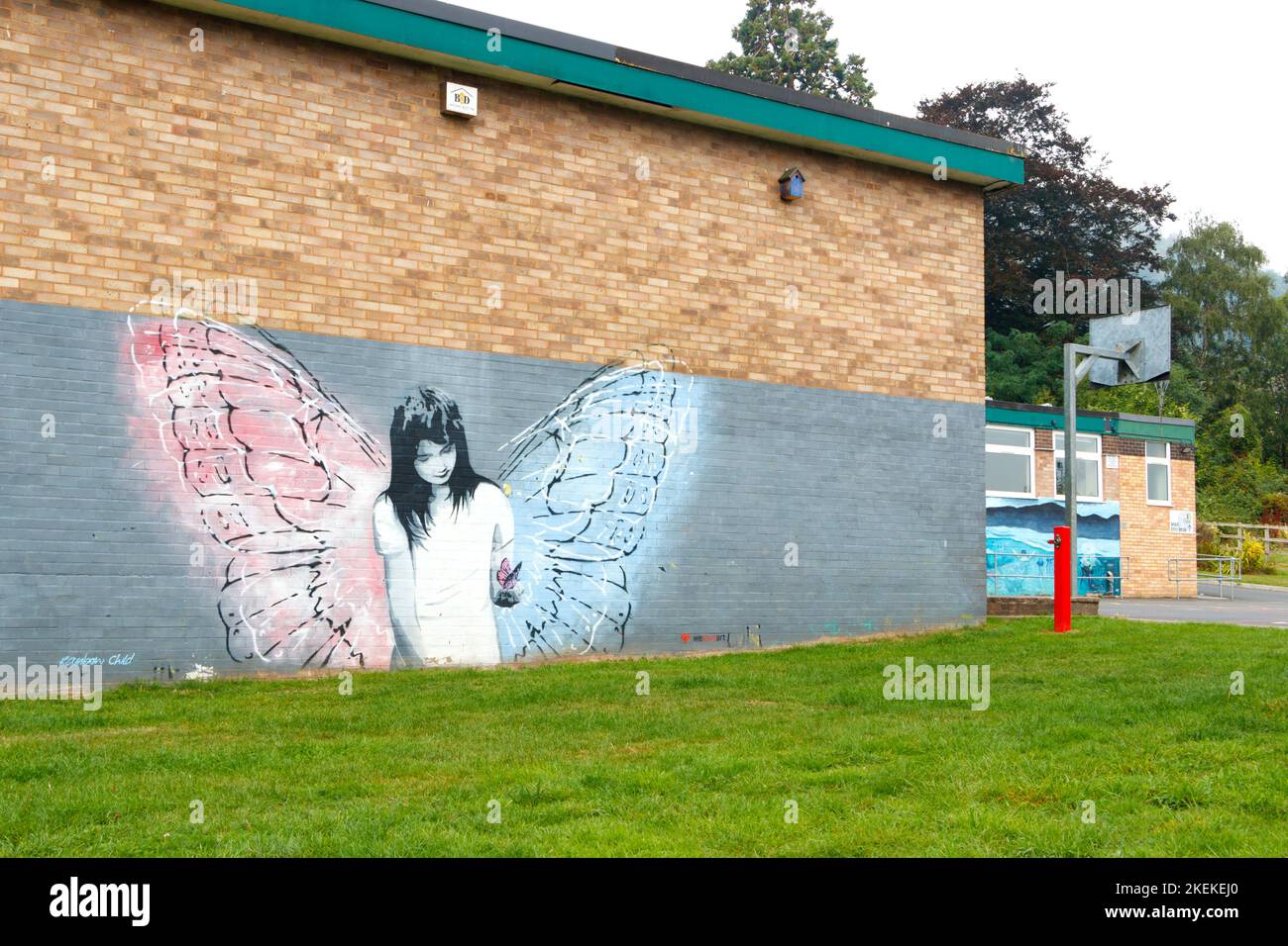 rainbow child wall painting street art on The Cube venue Albert Rd N ...