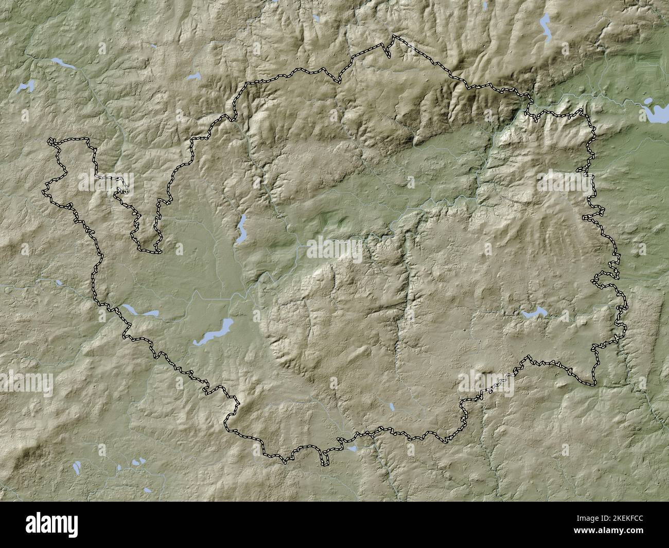 Karlovarsky, region of Czech Republic. Elevation map colored in wiki ...