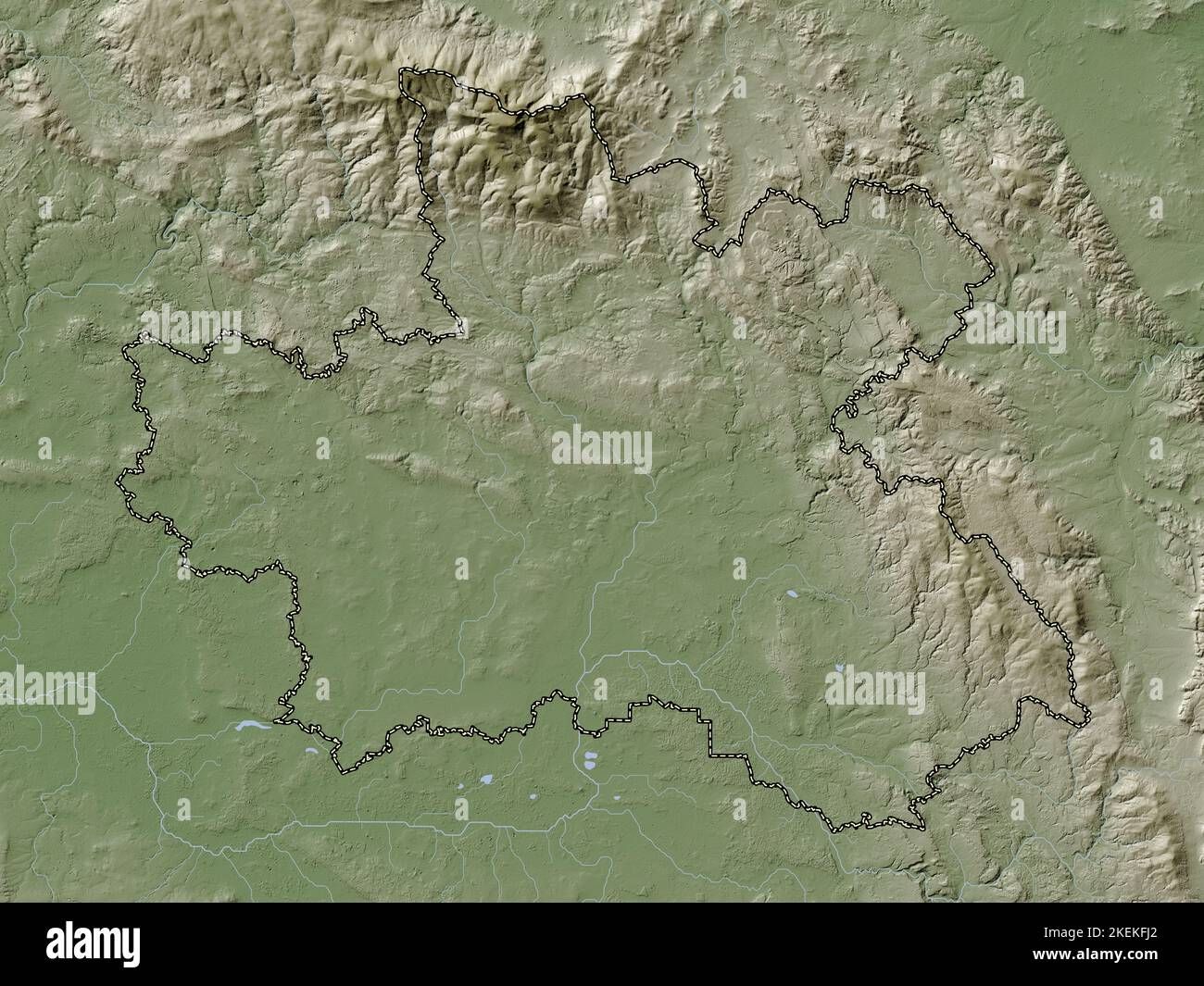 Kralovehradecky, region of Czech Republic. Elevation map colored in ...