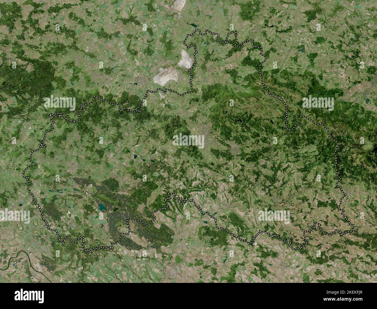 Liberecky, region of Czech Republic. High resolution satellite map ...
