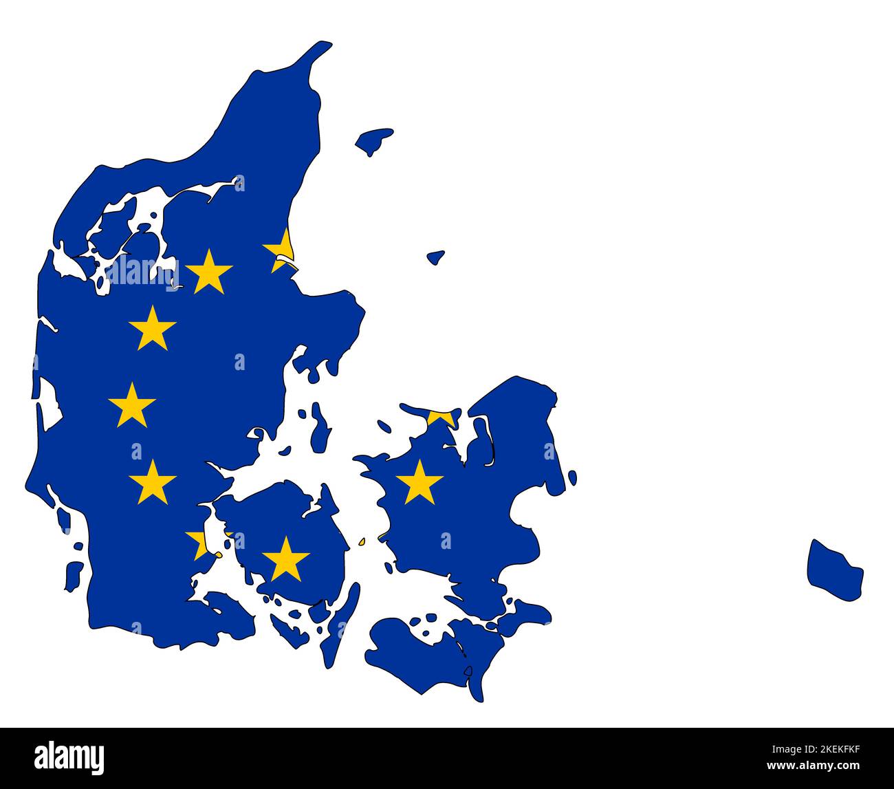 Map of Denmark filled with European Union (EU) flag Stock Photo - Alamy