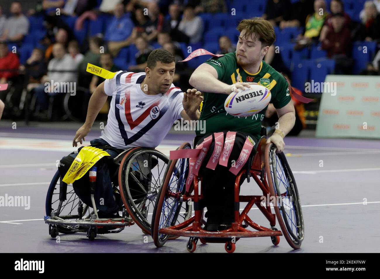 Australia's Liam Luff (right) holds off France's Mostefa Abassi during ...