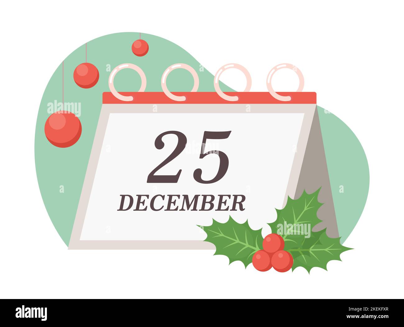 Christmas day 2D vector isolated illustration Stock Vector Image & Art ...