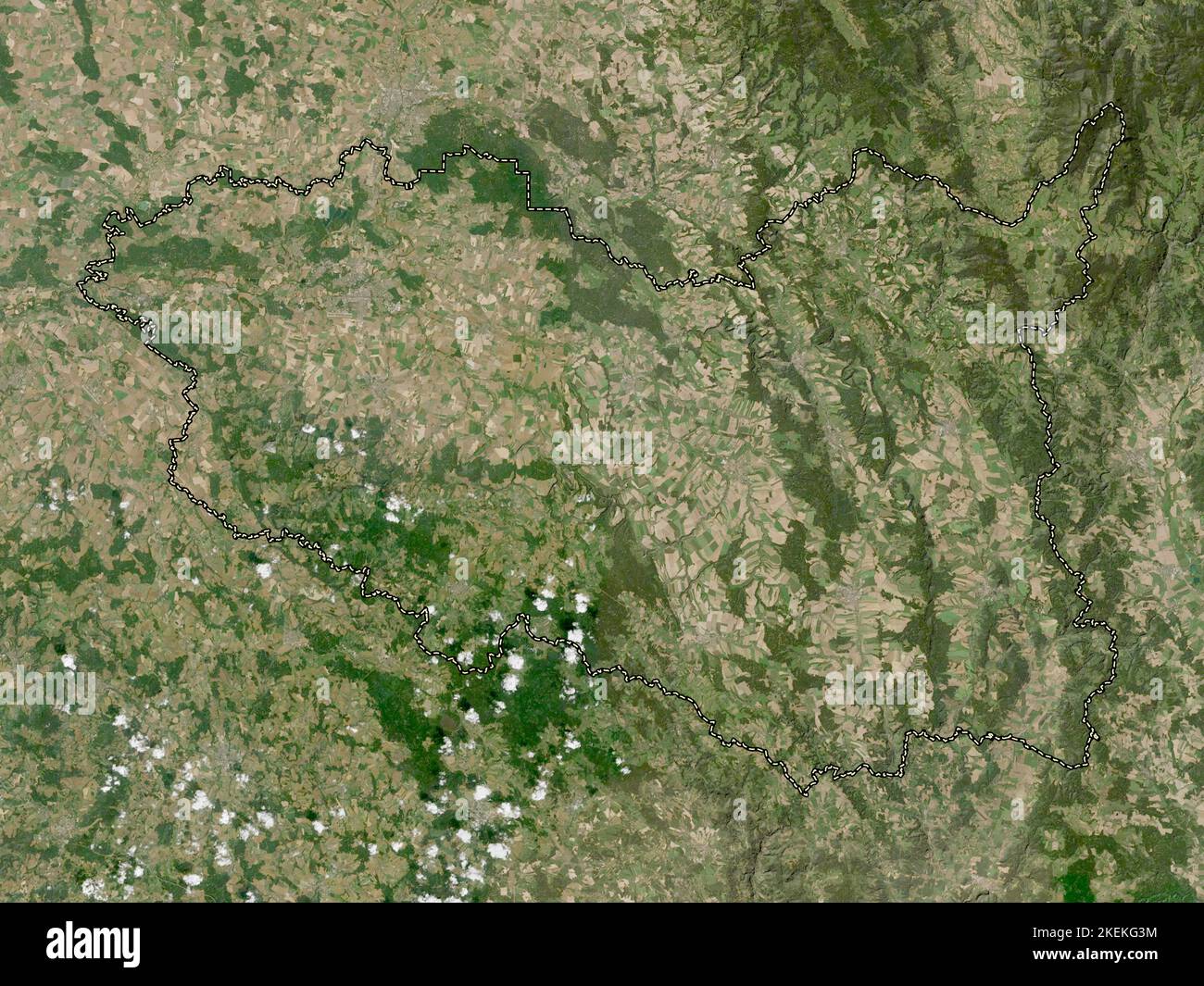 Pardubicky, region of Czech Republic. Low resolution satellite map ...
