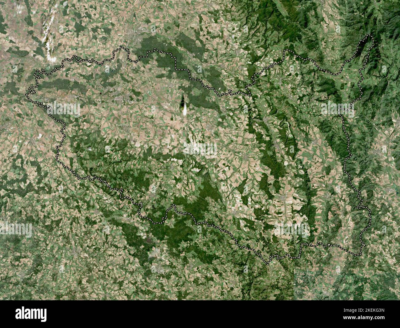 Pardubicky, region of Czech Republic. High resolution satellite map ...