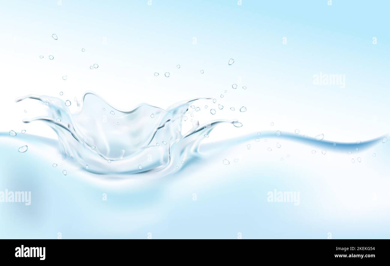 realistic vector illustration banner. Water splash crown. Wave banner ...