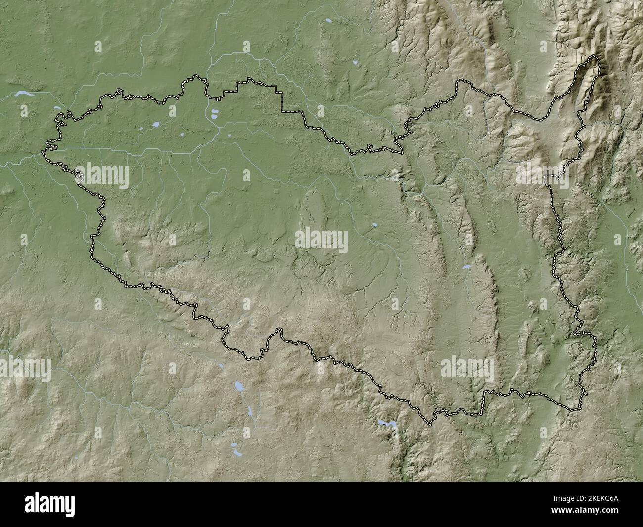 Pardubicky, region of Czech Republic. Elevation map colored in wiki ...