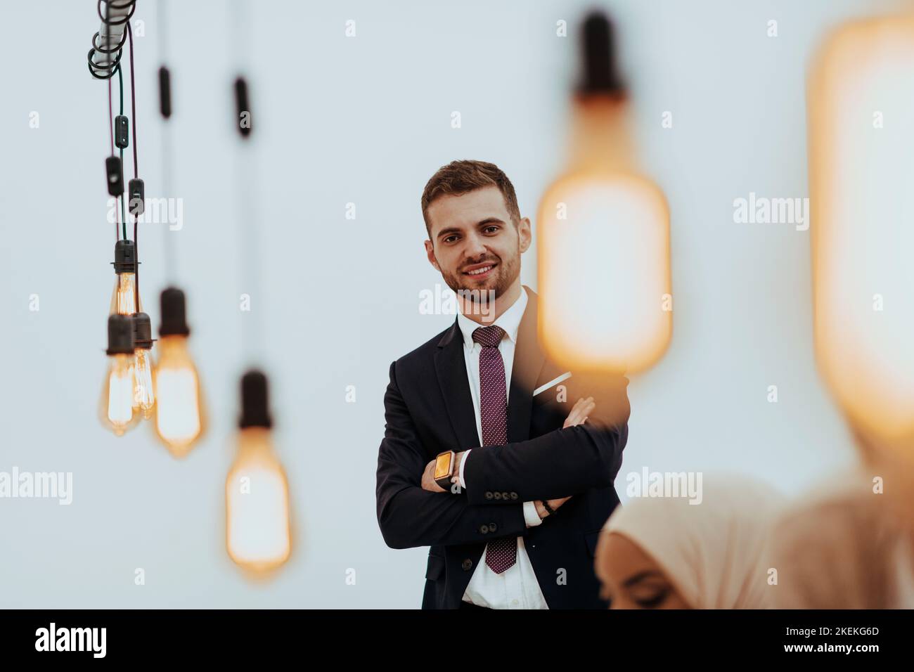 Photo portrait of a manager working in a modern company dealing with ...