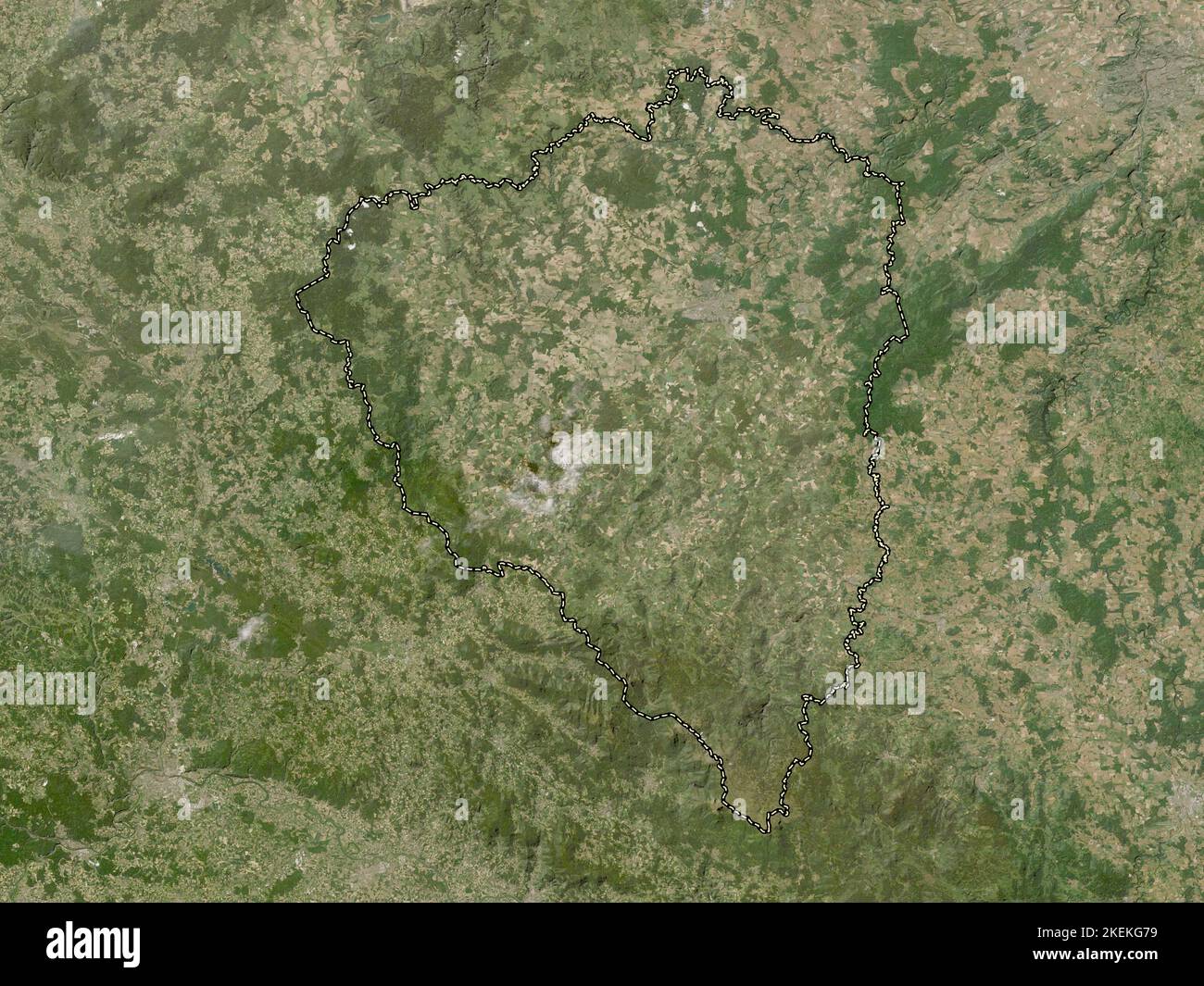 Plzensky, region of Czech Republic. Low resolution satellite map Stock ...