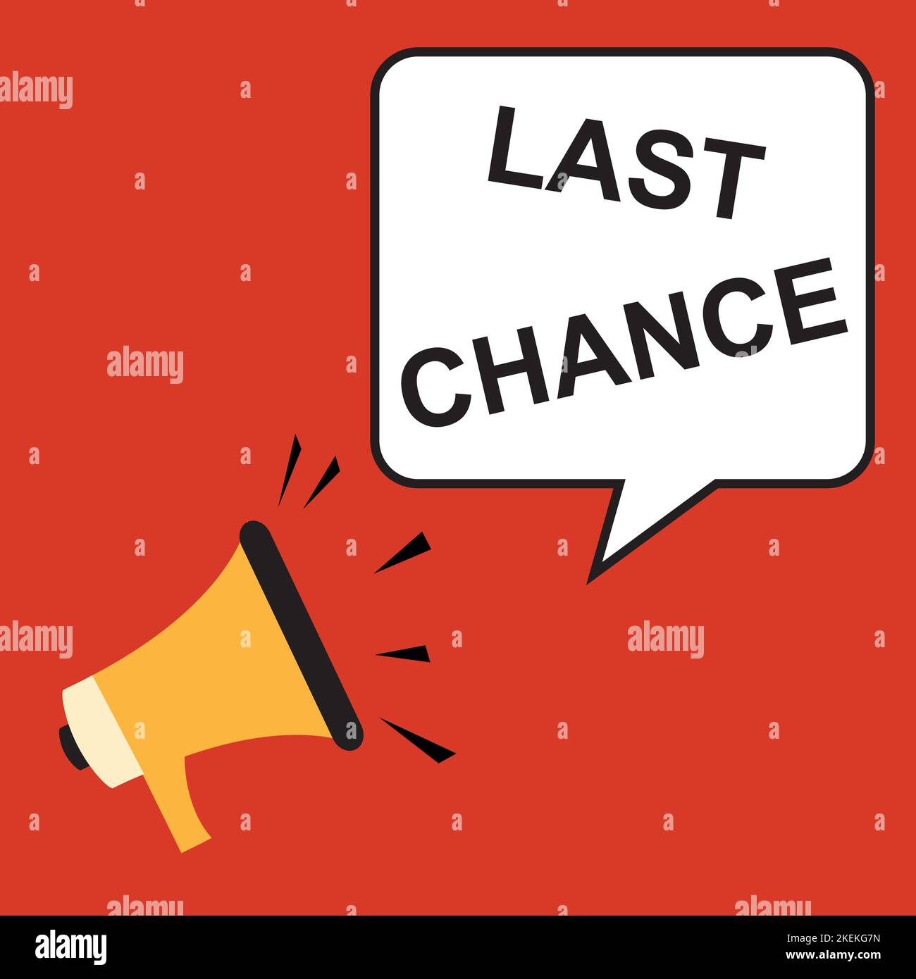 A vector illustration of a last chance sale banner on a red background ...