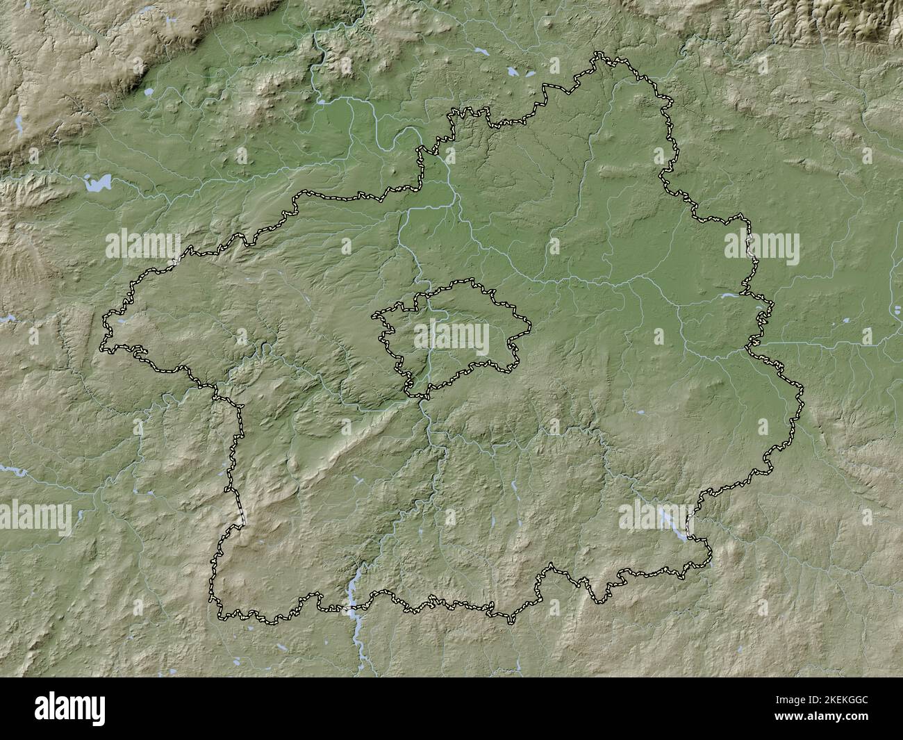 Stredocesky, region of Czech Republic. Elevation map colored in wiki ...