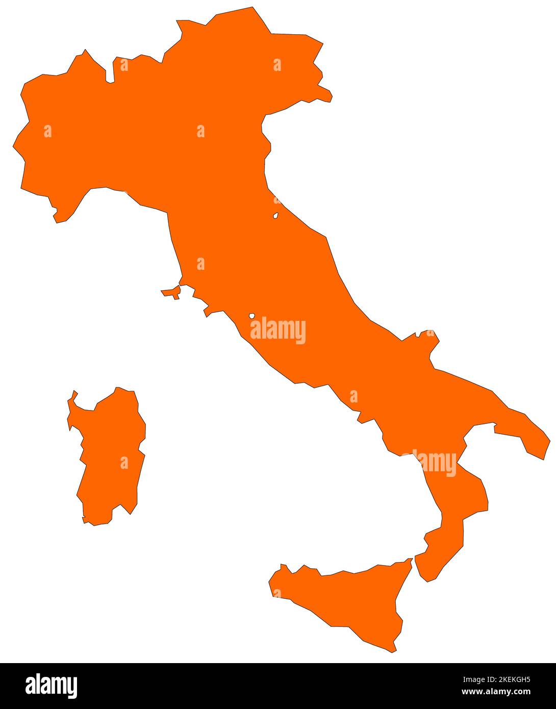 Map of Italy filled with orange color Stock Photo - Alamy