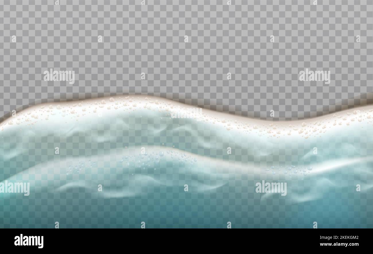realistic vector icon background. sea ocean wave with foam from top ...