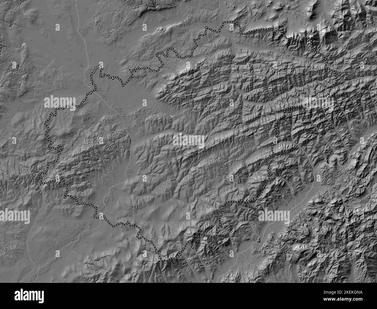 Zlinsky, region of Czech Republic. Bilevel elevation map with lakes and ...