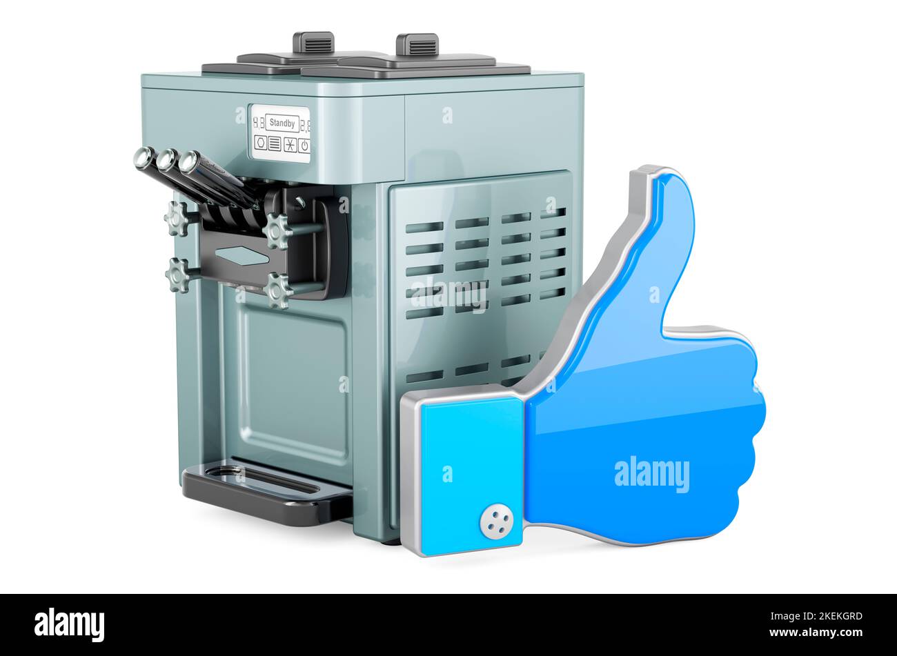 Commercial ice cream machine with like icon, 3D rendering isolated on white background Stock ...