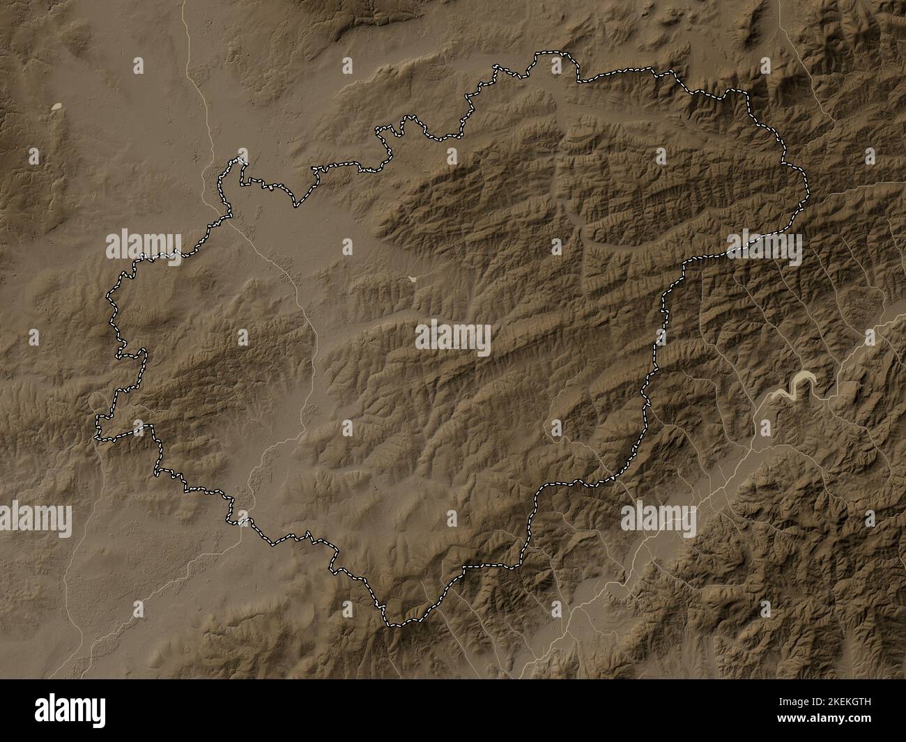 Zlinsky, region of Czech Republic. Elevation map colored in sepia tones ...