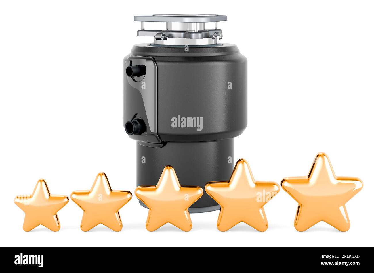 Waste disposal unit with five golden stars. 3D rendering isolated on ...