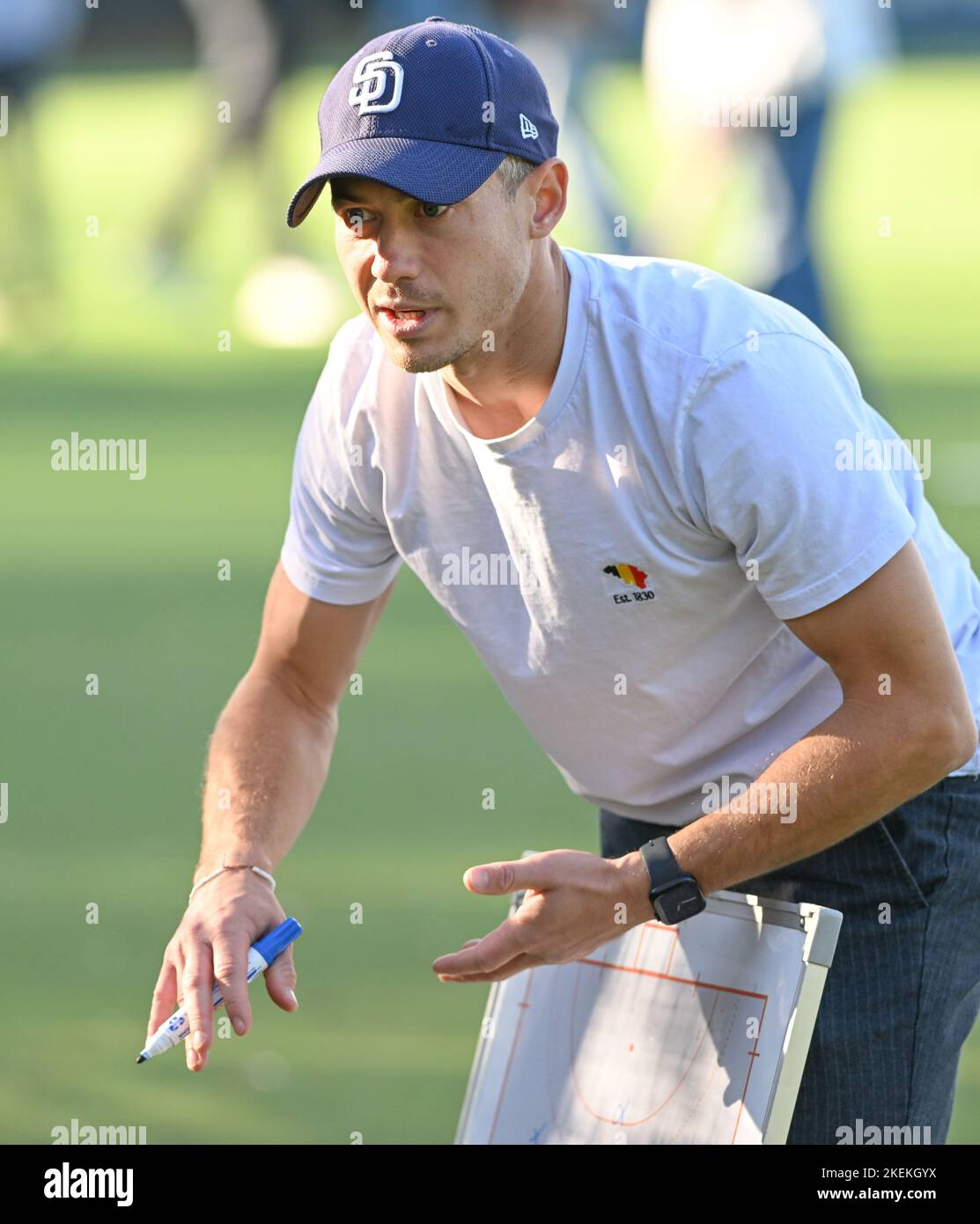 Oree's head coach John-John Dohmen pictured during a hockey game ...