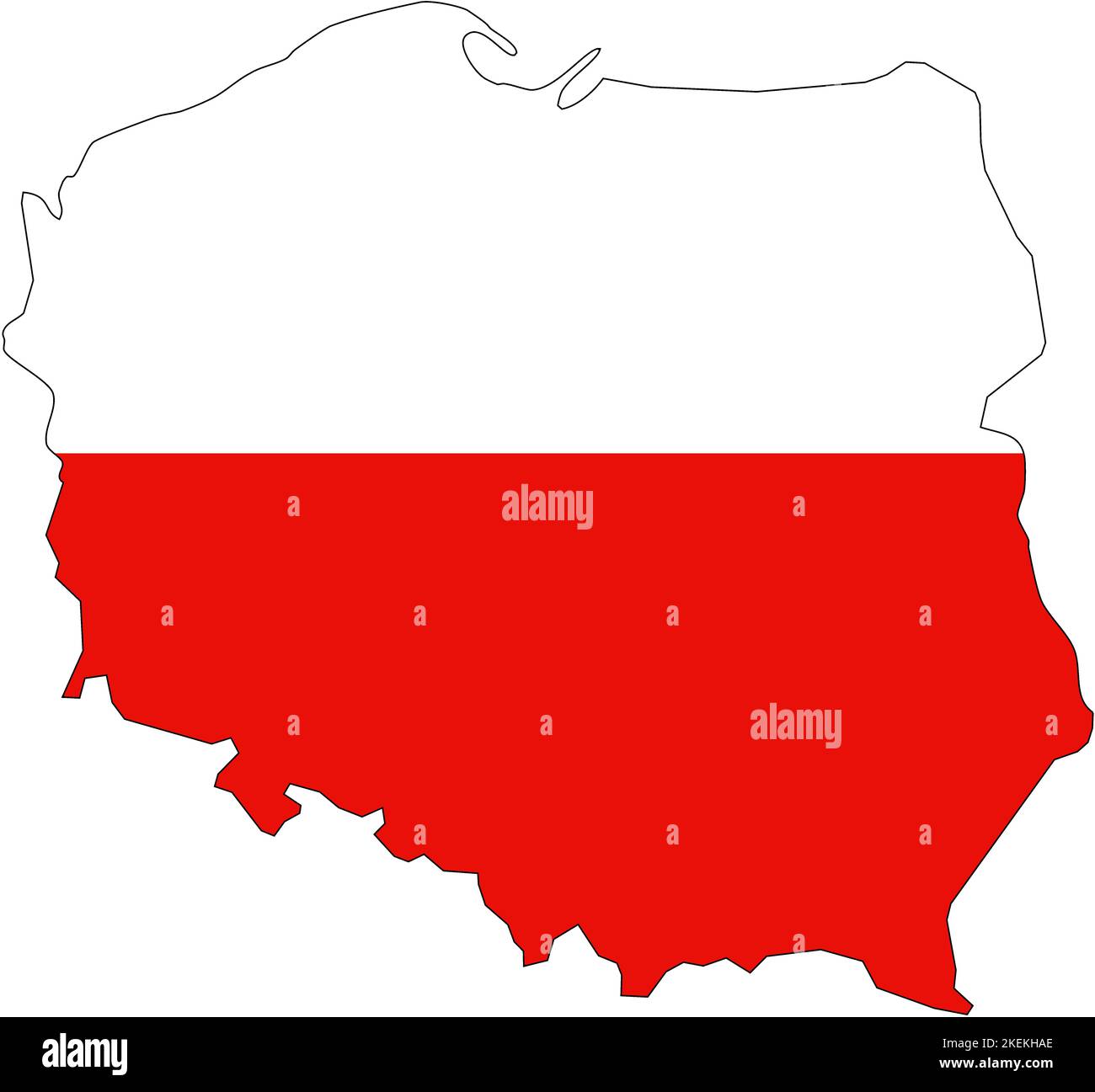 Map of Poland filled with official flag colors Stock Photo - Alamy