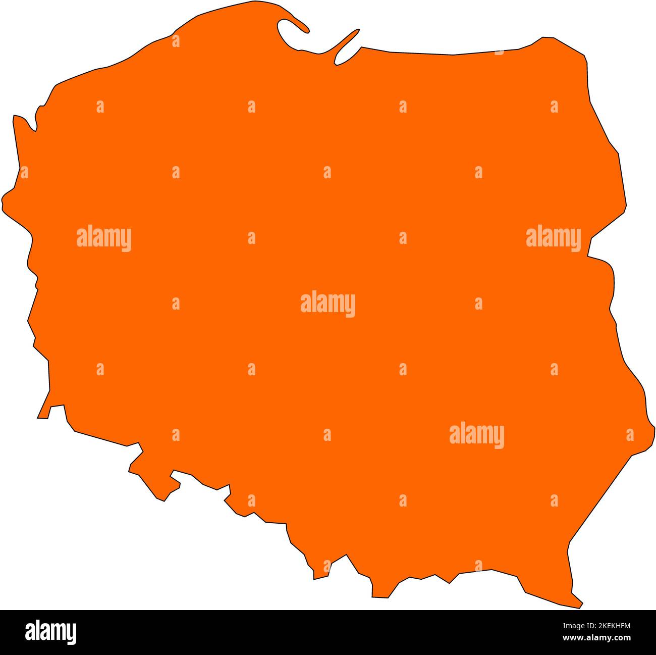 Map of Poland filled with orange color Stock Photo - Alamy