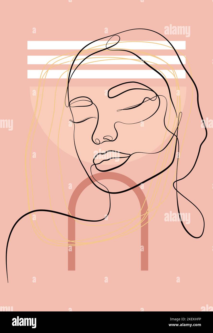 Vector template of design and illustrations in a minimalistic linear ...