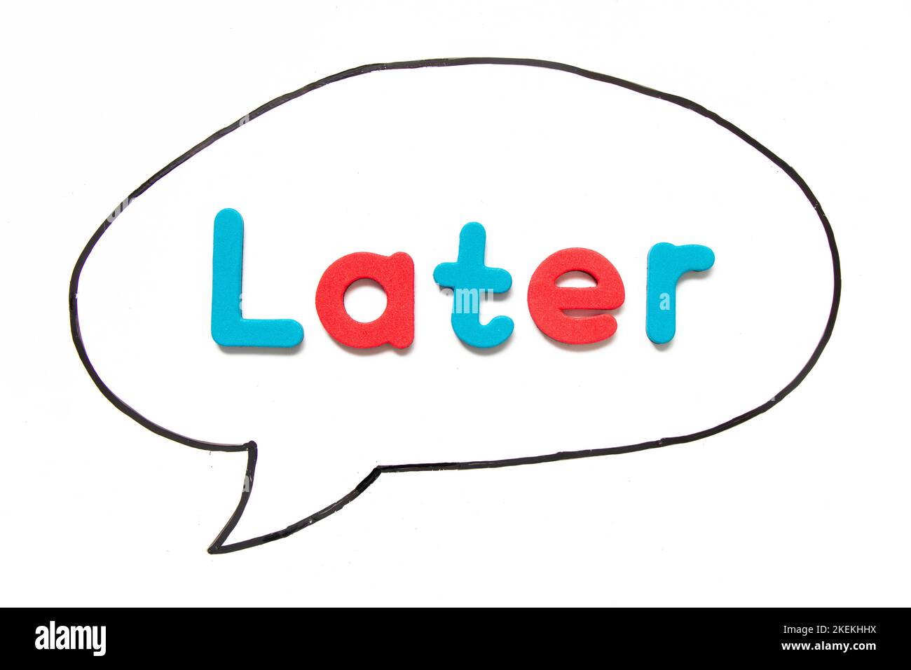 Alphabet letter with word later in black line hand drawing as bubble ...