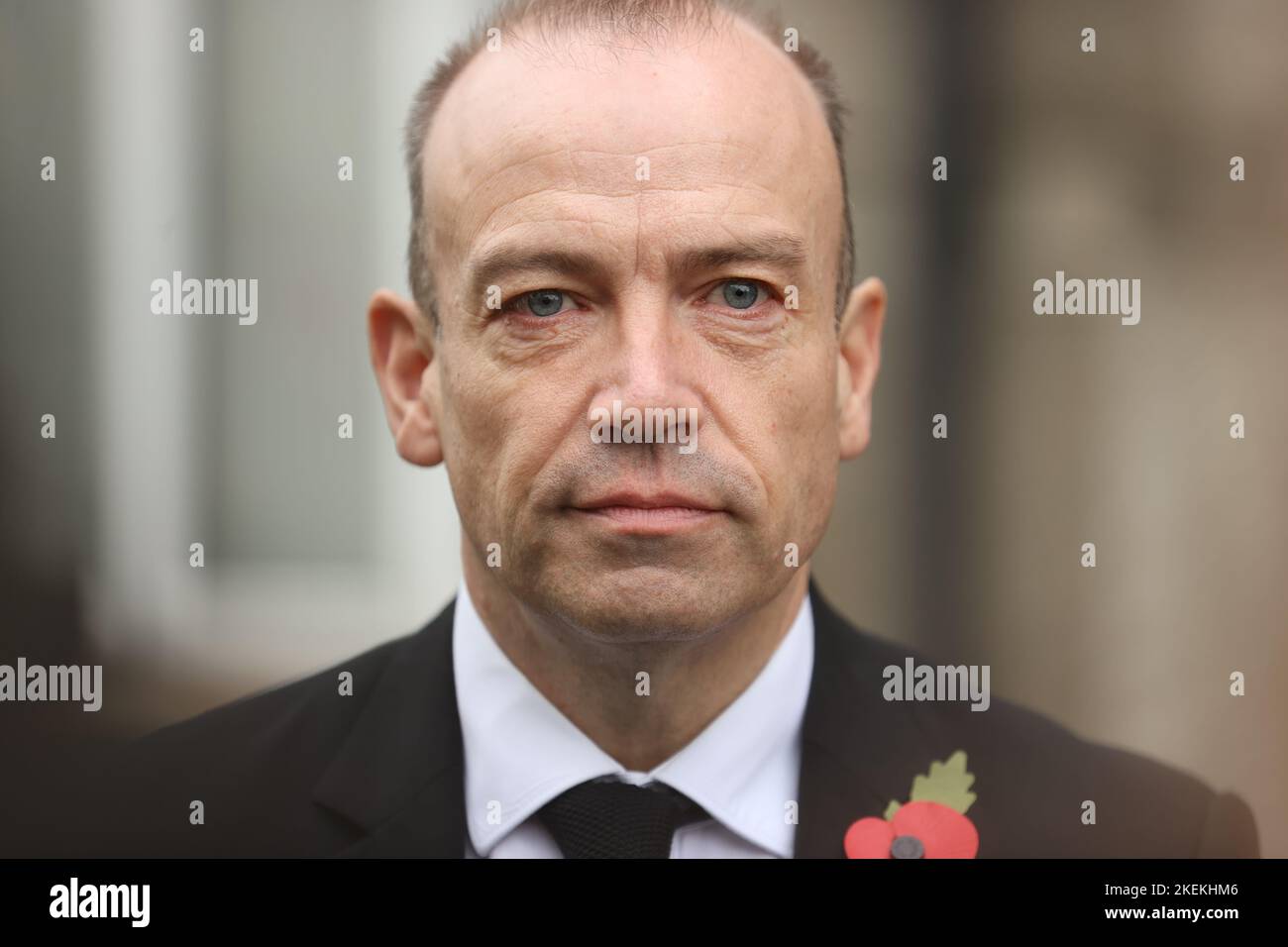 Northern Ireland Secretary Chris Heaton-Harris leaves a Remembrance ...