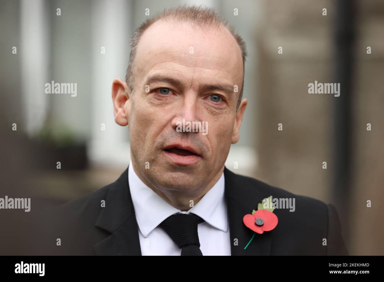 Northern Ireland Secretary Chris Heaton-Harris leaves a Remembrance ...