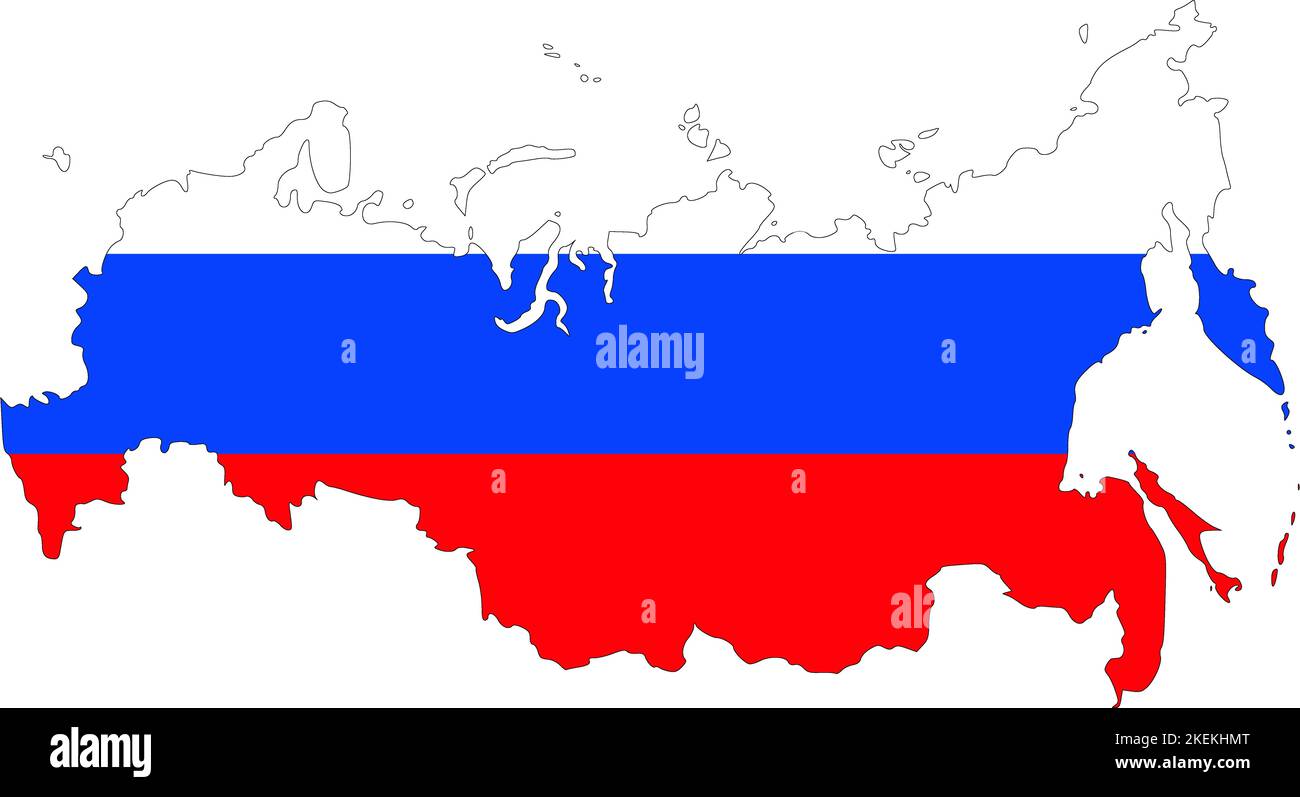 Map of Russia filled with official flag colors Stock Photo - Alamy