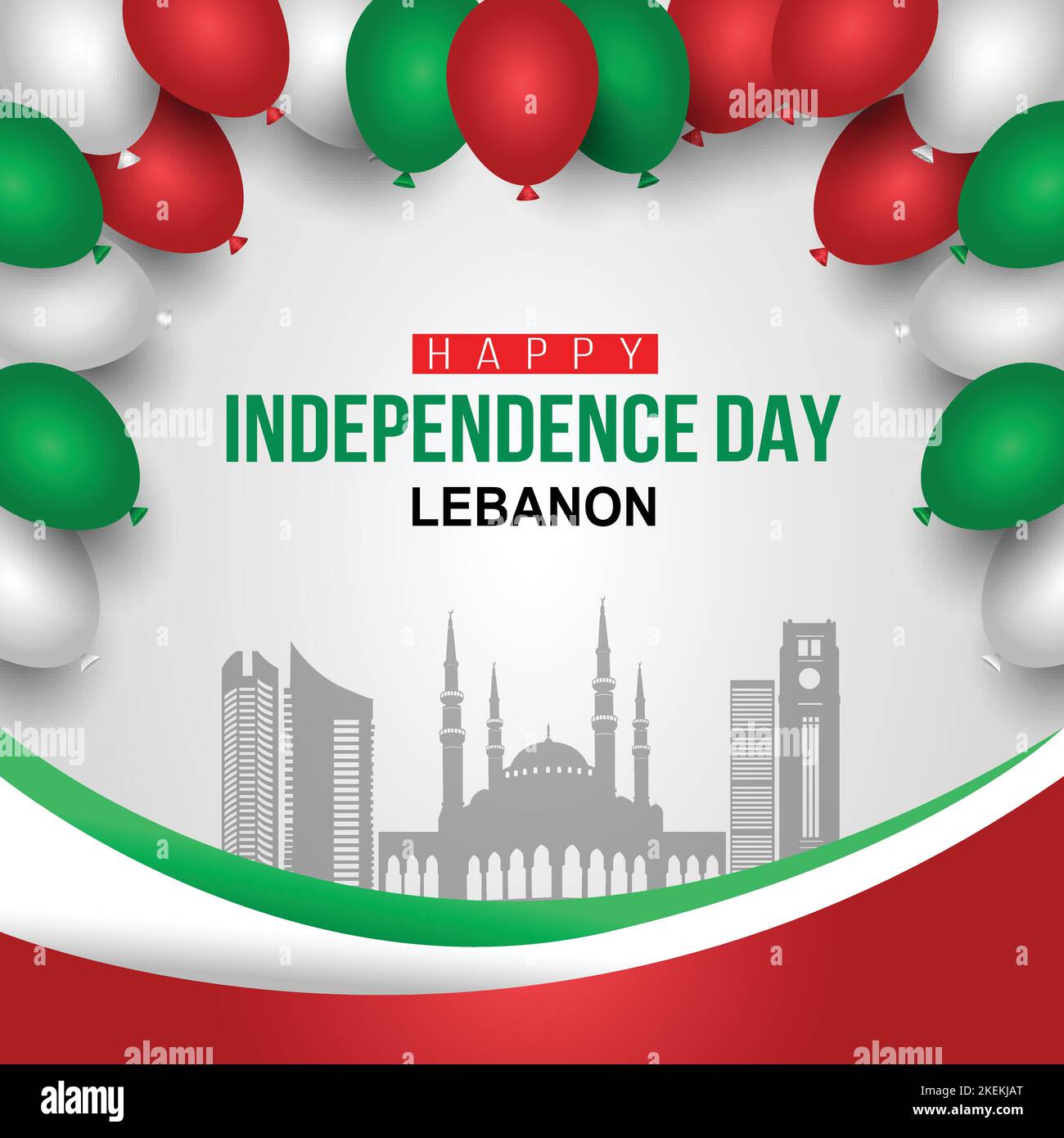 happy independence day Lebanon greetings. vector illustration design ...