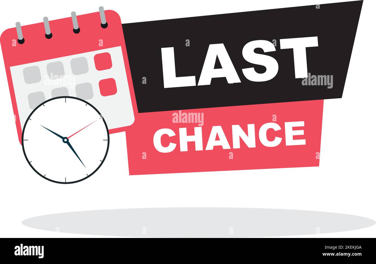 A vector illustration of a last chance sale banner on a white ...