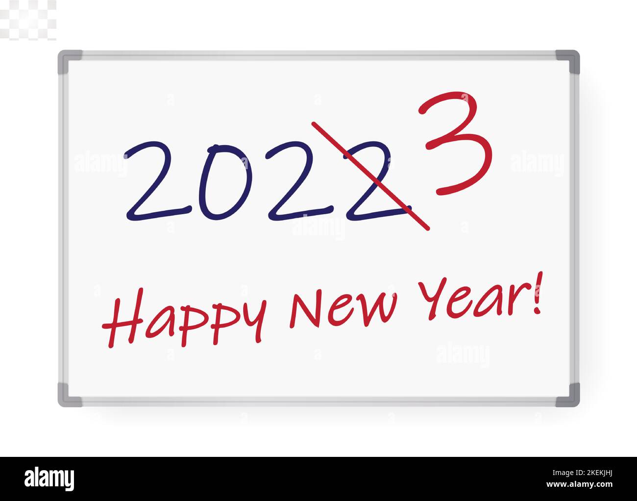 2023 numbers marker on whiteboard. Happy New Year event poster ...