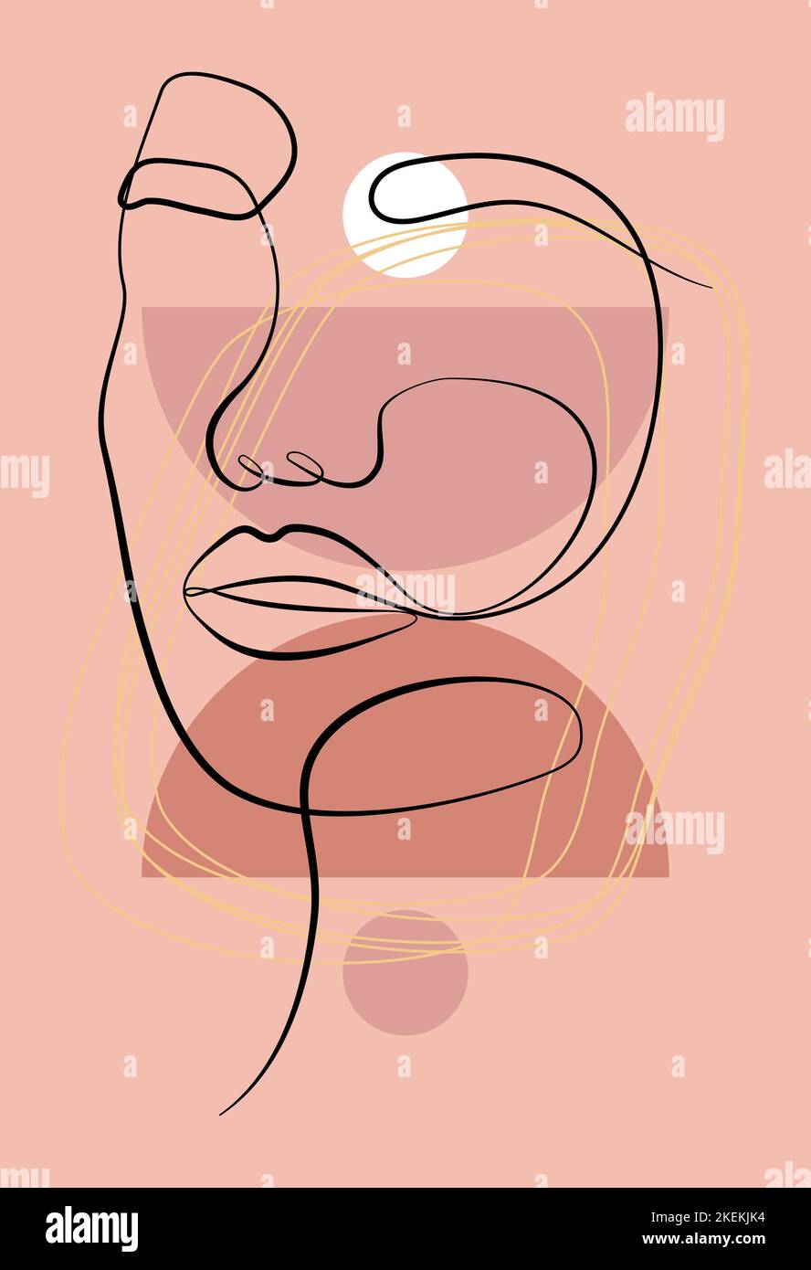 Vector template of design and illustrations in a minimalistic linear ...