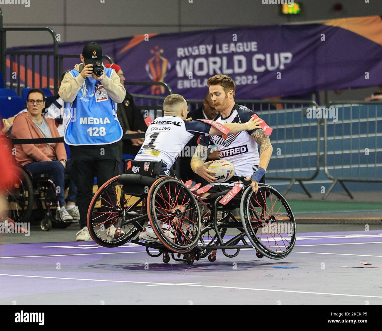 Sheffield, UK. 13th Nov, 2022. Nathan Collins of England and James ...